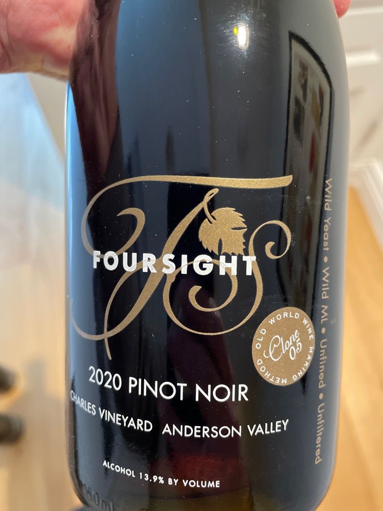 2020 Foursight Pinot Noir Clone 05 Charles Vineyard, USA, California ...