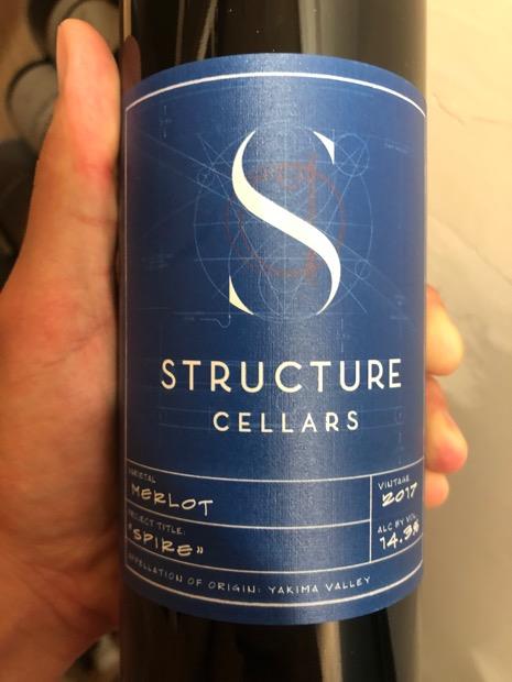 2017 Structure Cellars Merlot Spire, USA, Washington, Columbia Valley ...