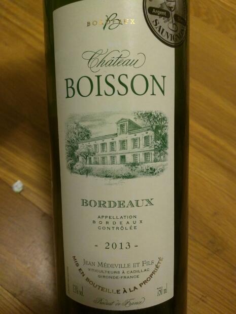 2013 Château Boisson Bordeaux Blanc, France, Bordeaux - CellarTracker