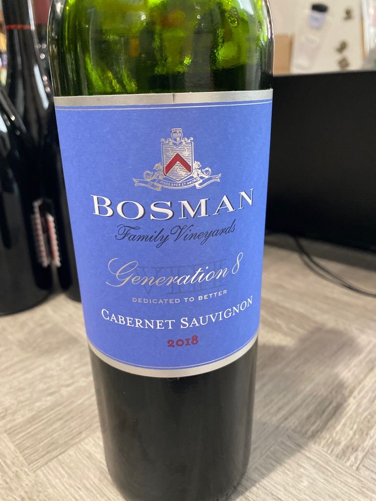 2018 Bosman Family Vineyards Cabernet Sauvignon Generation 8, South ...