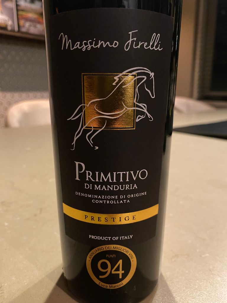 2021 Massimo Firelli Primitivo di Manduria Prestige, Italy, Puglia ...