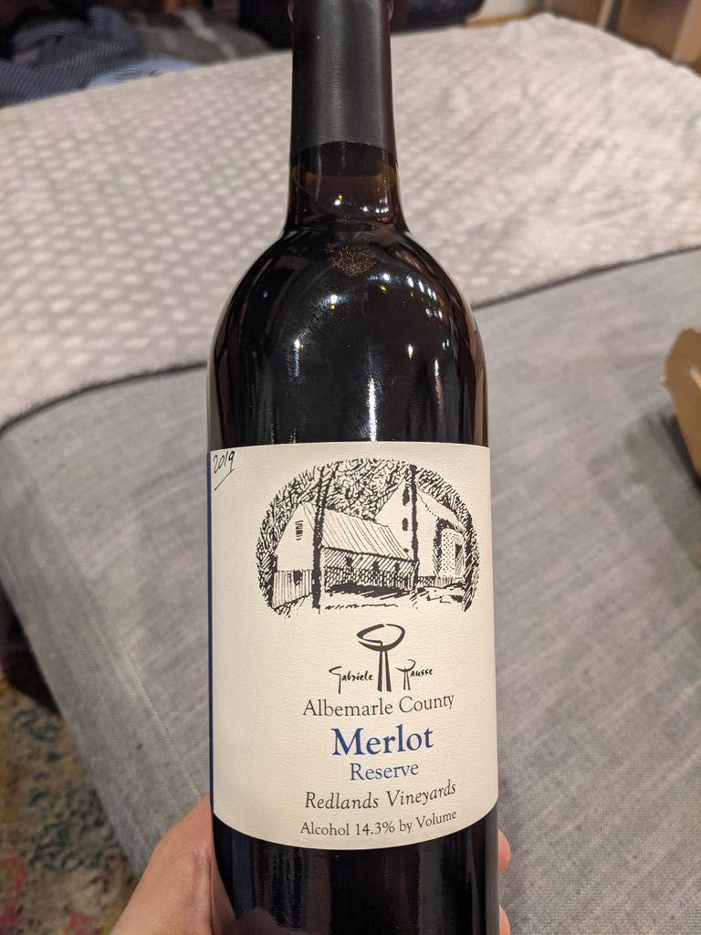 2022 Gabriele Rausse Merlot Reserve Redlands Vineyards, USA, Virginia, Central Virginia ...