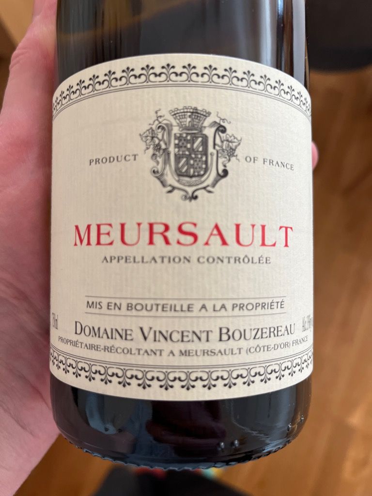 2019 Domaine Vincent Bouzereau Meursault, France, Burgundy, Côte de ...
