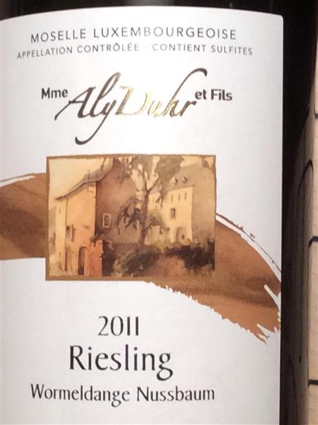 2021 Mme Aly Duhr & Fils Riesling Grand Premier Cru Ahn Nussbaum ...