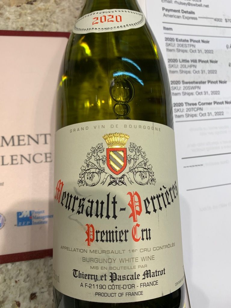 2020 Domaine Matrot Meursault 1er Cru Les Perrières, France, Burgundy ...
