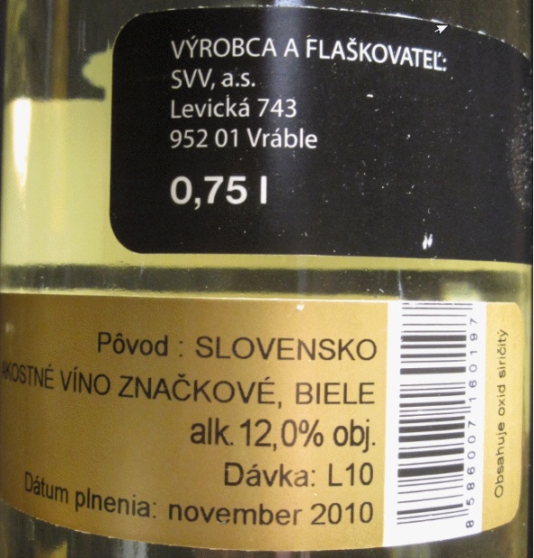 2011 Vinanza Muscatello Cuvée, Slovakia, Nitrianska - CellarTracker