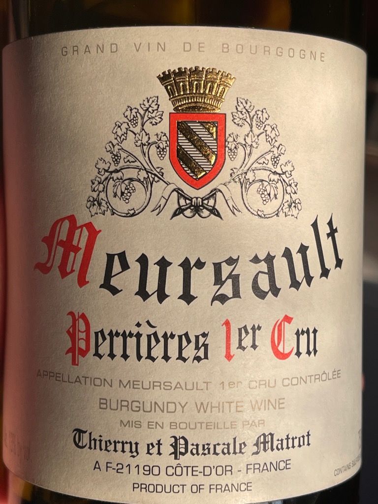 2016 Domaine Matrot Meursault 1er Cru Les Perrières, France, Burgundy ...