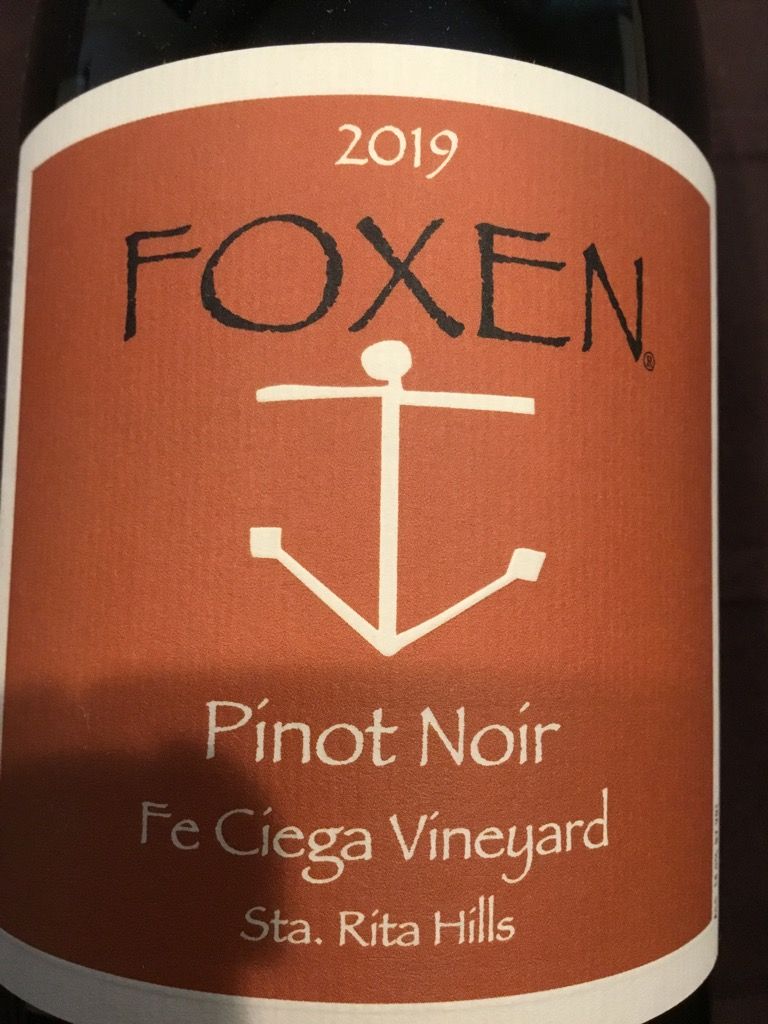 2019 Foxen Pinot Noir Fe Ciega Vineyard, USA, California, Central Coast ...