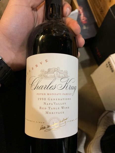 1998 Charles Krug Winery (Peter Mondavi Family) Generations Reserve ...