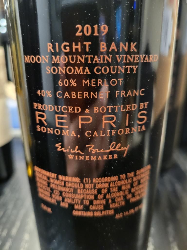 2019 Repris Right Bank Blend, USA, California, Sonoma County ...