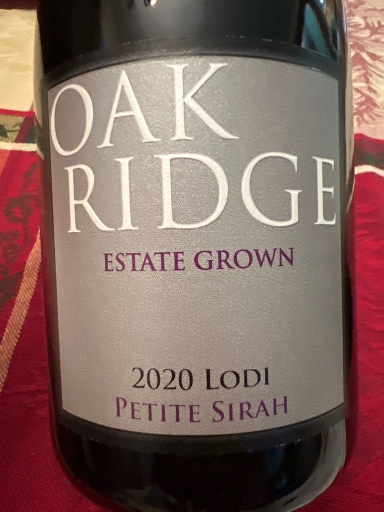 2020 Oak Ridge Winery Petite Sirah, USA, California, Central Valley ...