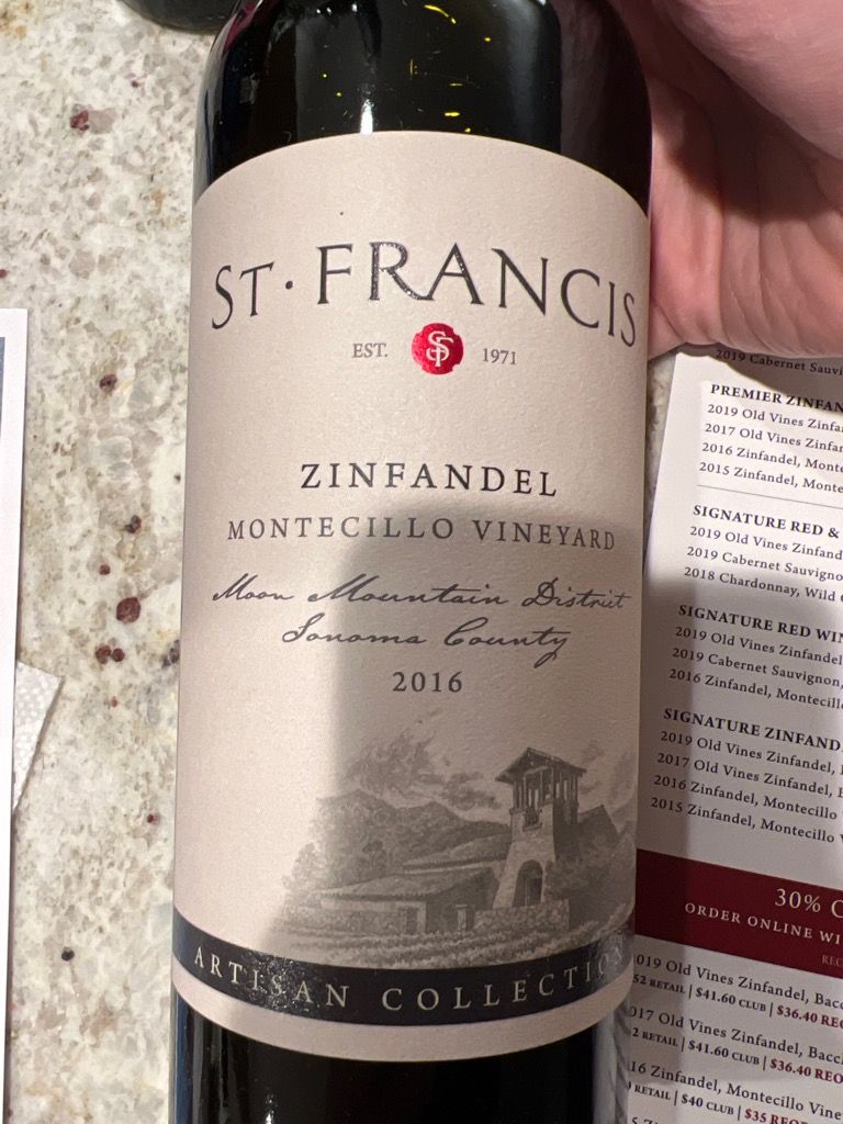 2019 St. Francis Zinfandel Montecillo Vineyard, USA, California, Sonoma ...