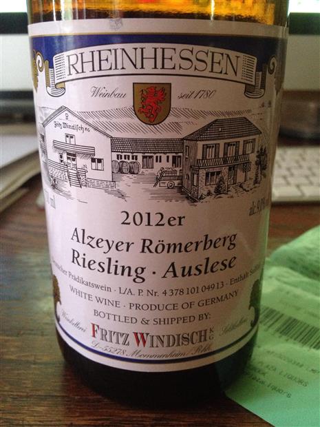 2011 Fritz Windisch Alzeyer Romerberg Riesling Auslese, Germany ...