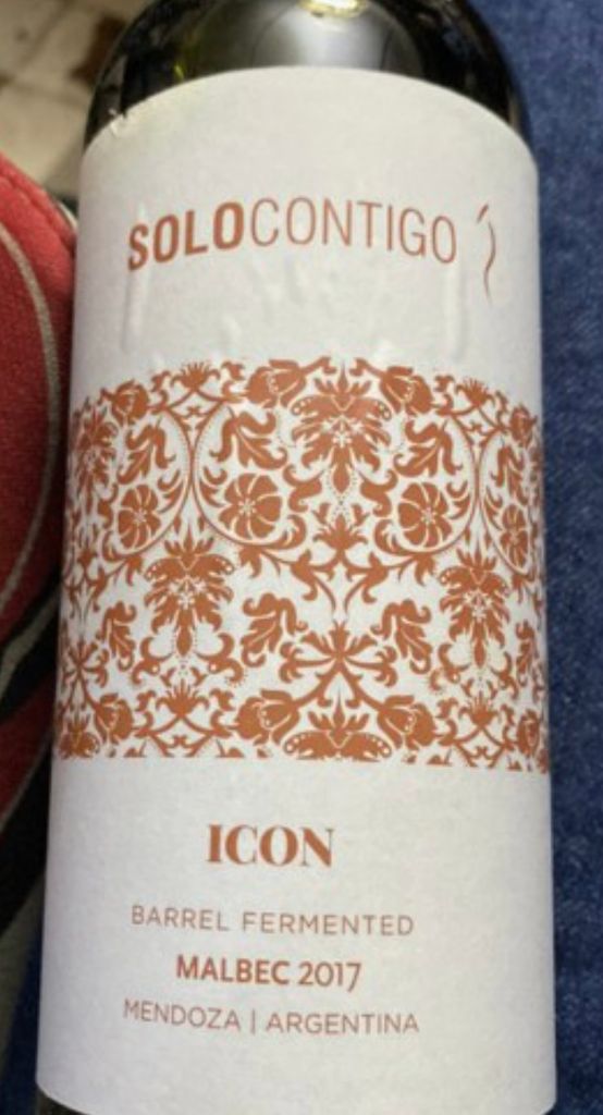 2014 Solo Contigo Malbec ICON - Barrel Fermented, Argentina, Mendoza ...