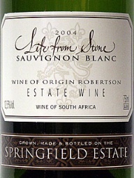 2005 Springfield Estate Sauvignon Blanc Life from Stone, South Africa ...