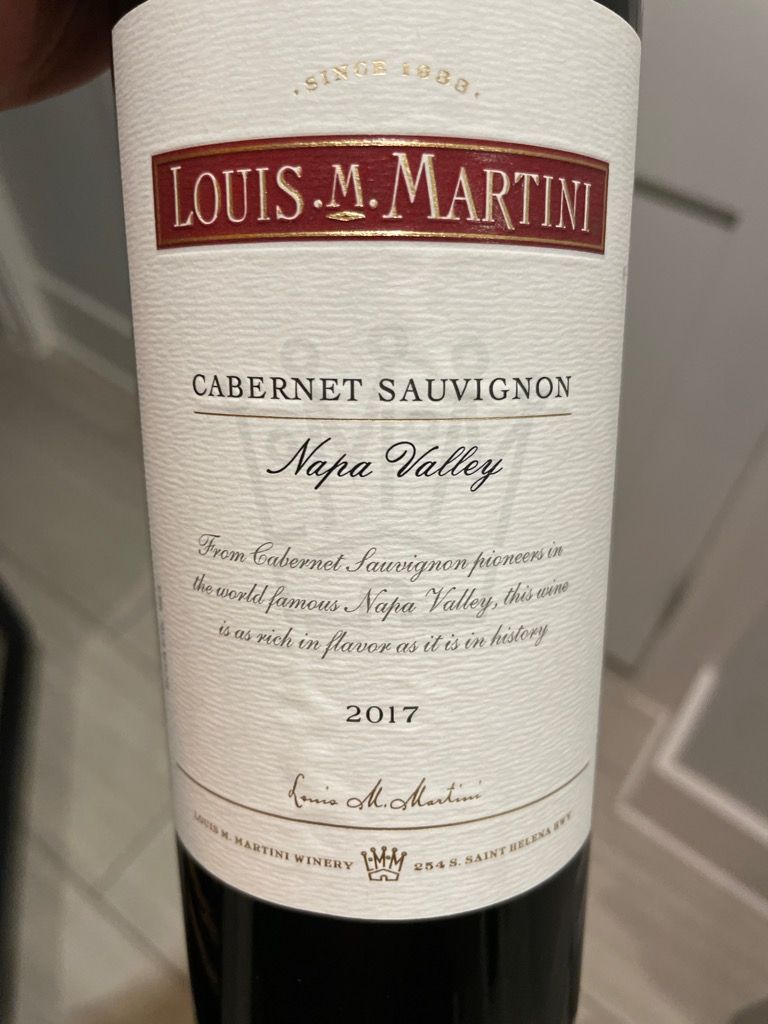 2015 Louis M. Martini Cabernet Sauvignon, USA, California - CellarTracker