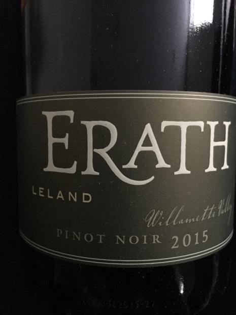 2015 Erath Pinot Noir Leland Vineyard, USA, Oregon, Willamette Valley ...