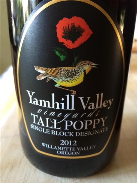 2012 Yamhill Valley Vineyards Pinot Noir Tall Poppy, USA, Oregon ...