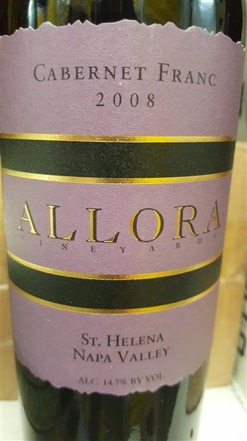 2008 Allora Vineyards Cabernet Franc, USA, California, Napa Valley, St ...