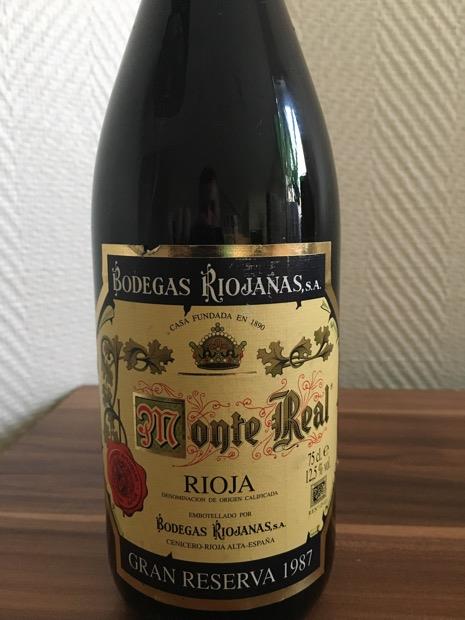 1987 Bodegas Riojanas Rioja Monte Real Gran Reserva, Spain, La Rioja ...