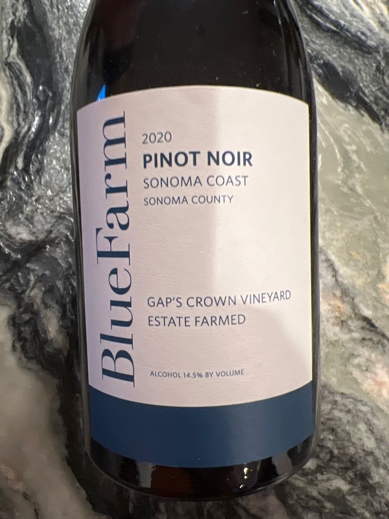 2020 Blue Farm Pinot Noir Hirsch Selection King Ridge, USA, California ...