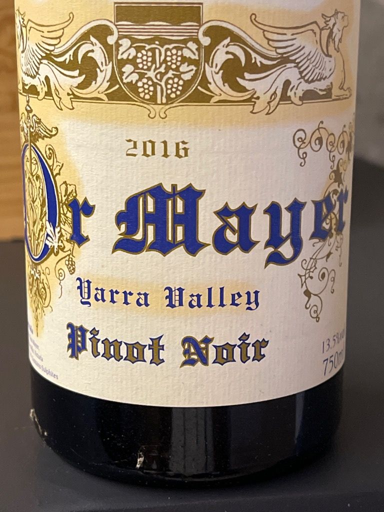 2016 Mayer Pinot Noir Dr. Mayer, Australia, Victoria, Port Phillip ...