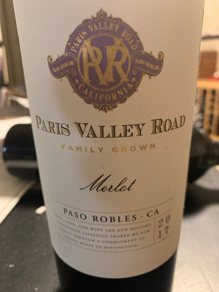 2017 Paris Valley Road Merlot, USA, California - CellarTracker