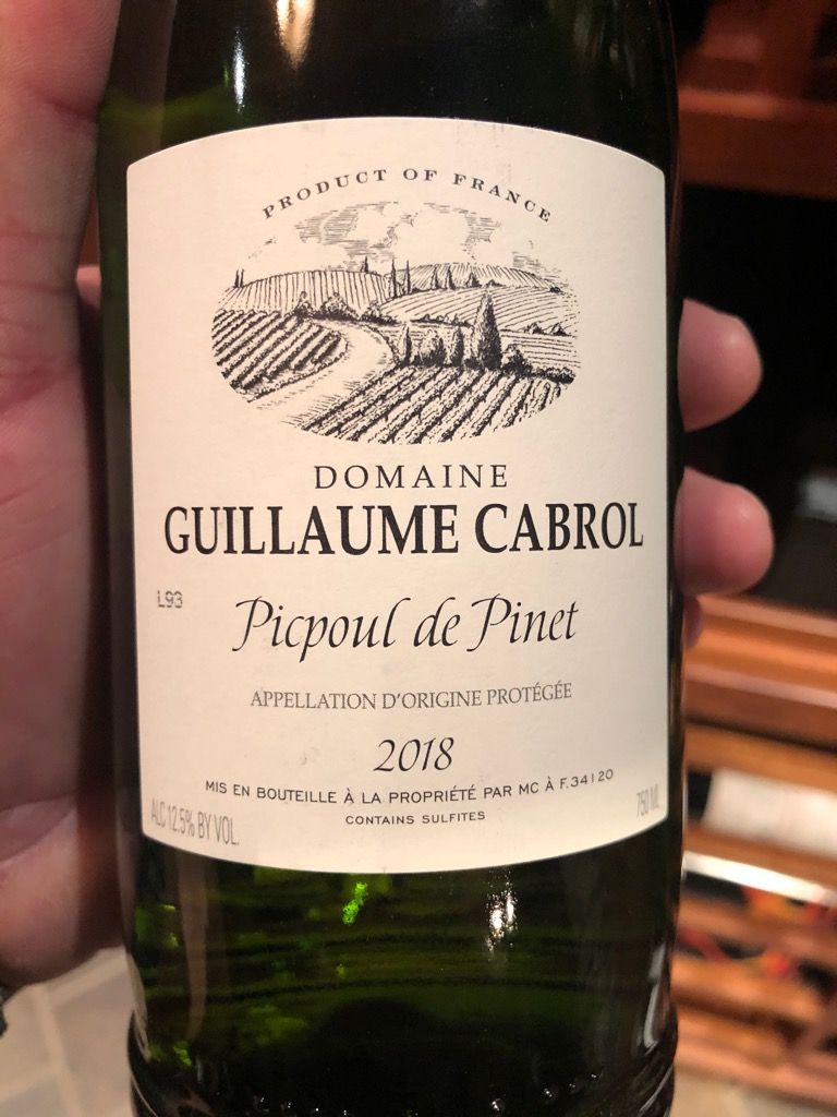 2021 Domaine Guillaume Cabrol Picpoul de Pinet, France, Languedoc ...