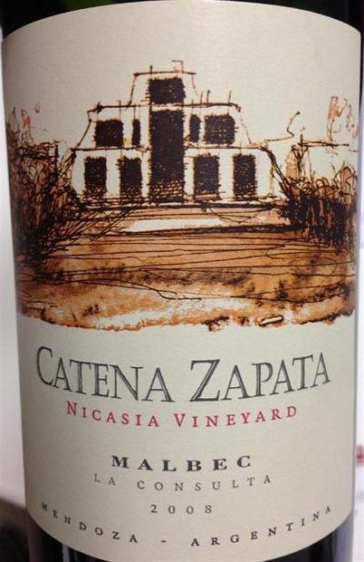 2008 Bodega Catena Zapata Malbec Nicasia Vineyard, Argentina, Mendoza ...