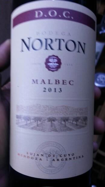 2013 Bodega Norton Malbec D.O.C., Argentina, Mendoza, Lujan de Cuyo - CellarTracker