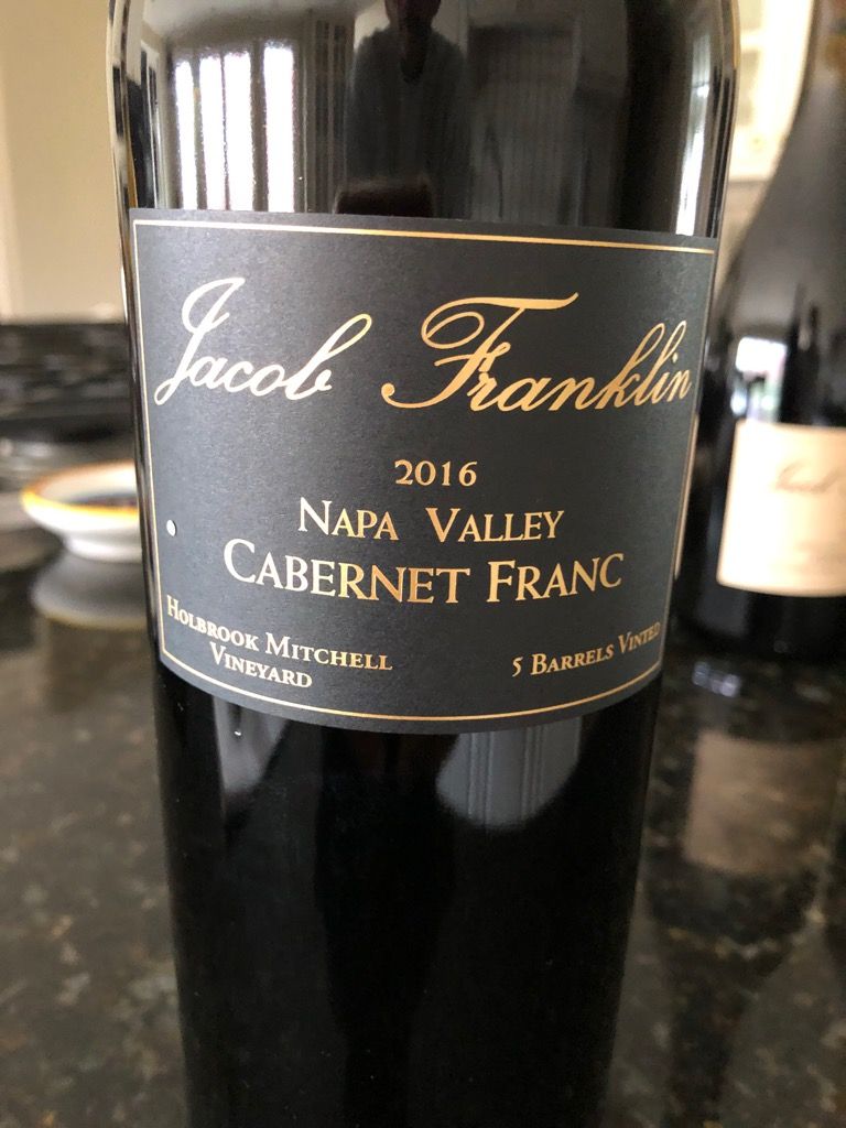 2016 Jacob Franklin Cabernet Franc Holbrook Mitchell Vineyard Napa ...