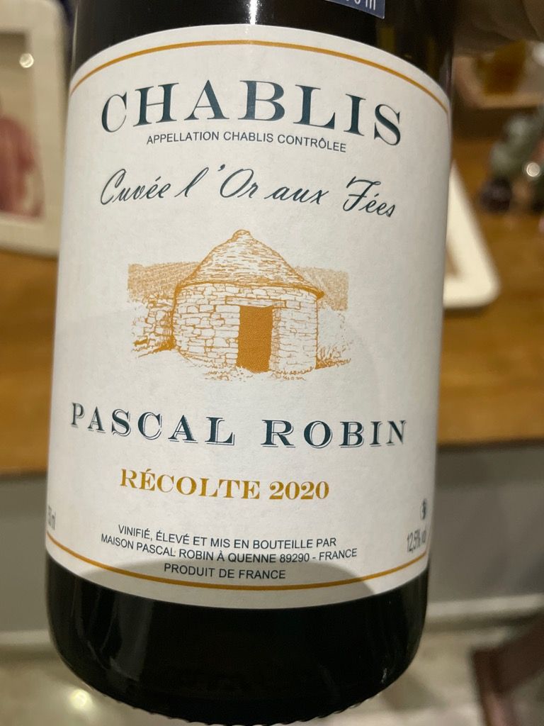 2018 Pascal Robin Chablis Cuvée l'Or aux Fées, France, Burgundy ...