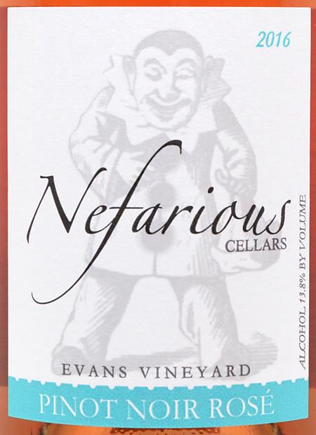 2016 Nefarious Cellars Pinot Noir Rosé Evans Vineyard, USA, Washington ...