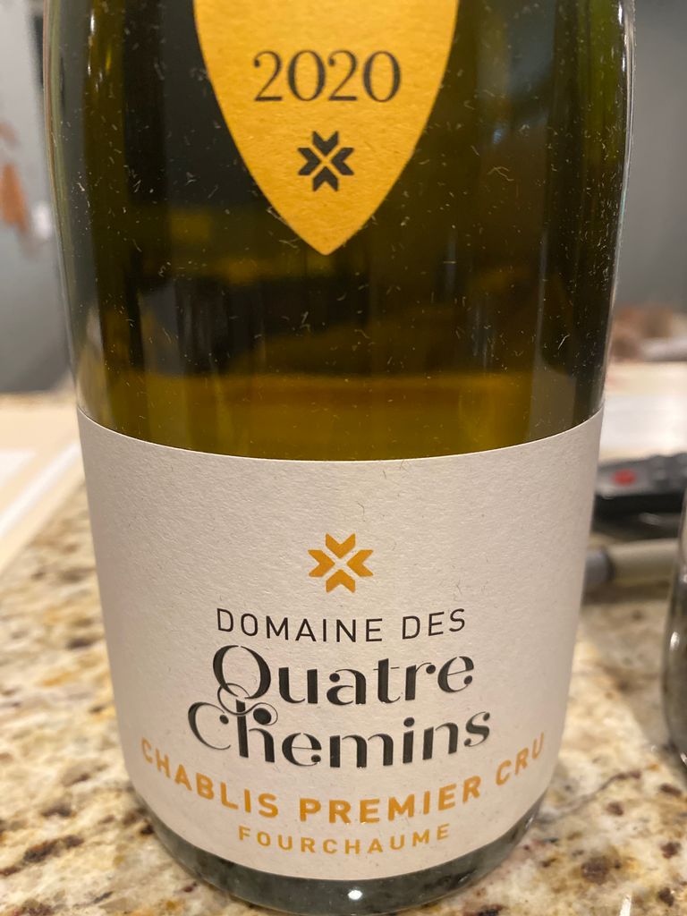 2020 Vignerons des Quatre Chemins Chablis 1er Cru Fourchaume, France ...