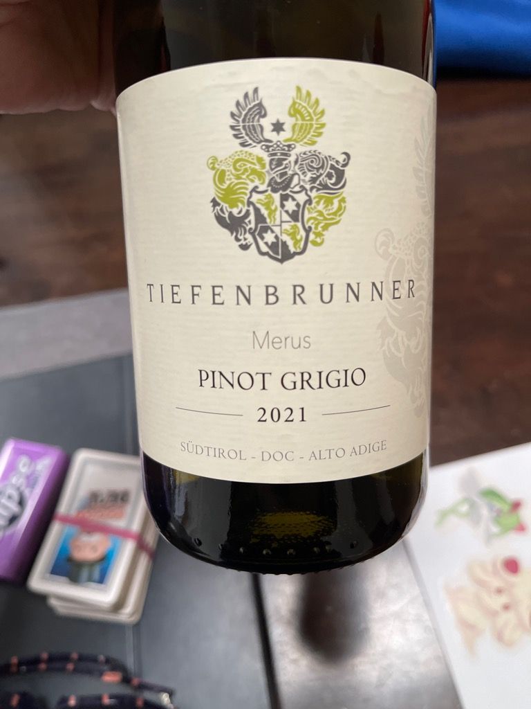 2021 Tiefenbrunner Pinot Grigio Merus, Italy, Trentino-Alto Adige, Alto ...