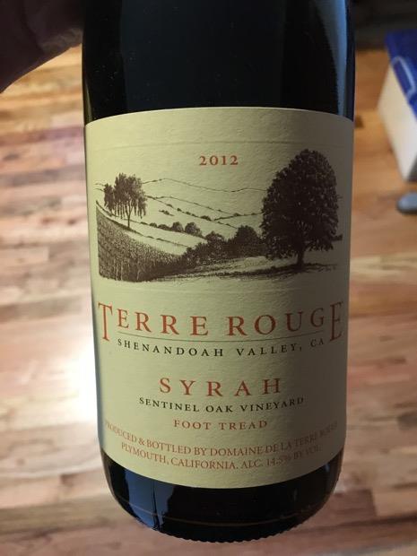 1998 Domaine de la Terre Rouge Syrah Foot Tread Sentinel Oak Vineyard ...