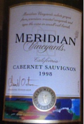 1998 Meridian Vineyards Cabernet Sauvignon, USA, California, Central ...