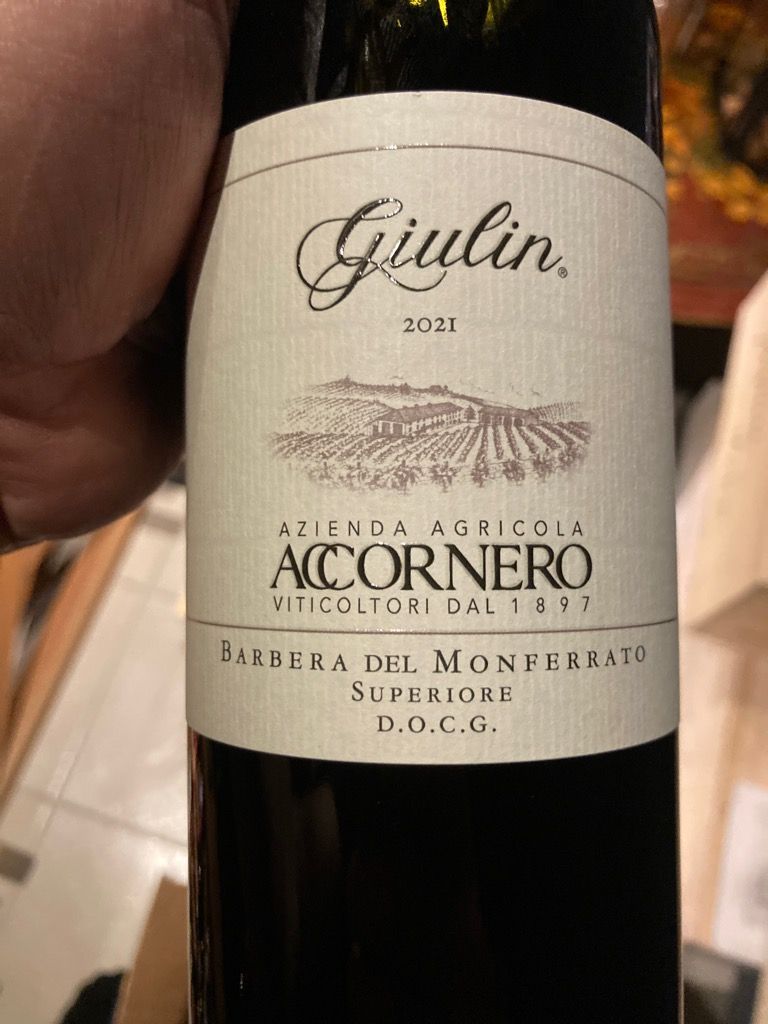 2021 Accornero Barbera del Monferrato Superiore Giulin, Italy, Piedmont ...