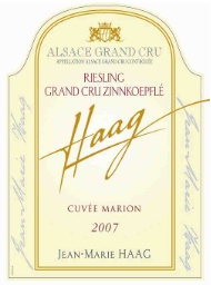 2019 Domaine Jean-Marie Haag Riesling Zinnkoepflé Cuvée Marion, France ...