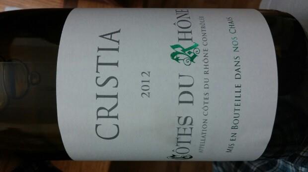 2012 Domaine de Cristia Côtes du Rhône Blanc Cristia Collection, France ...