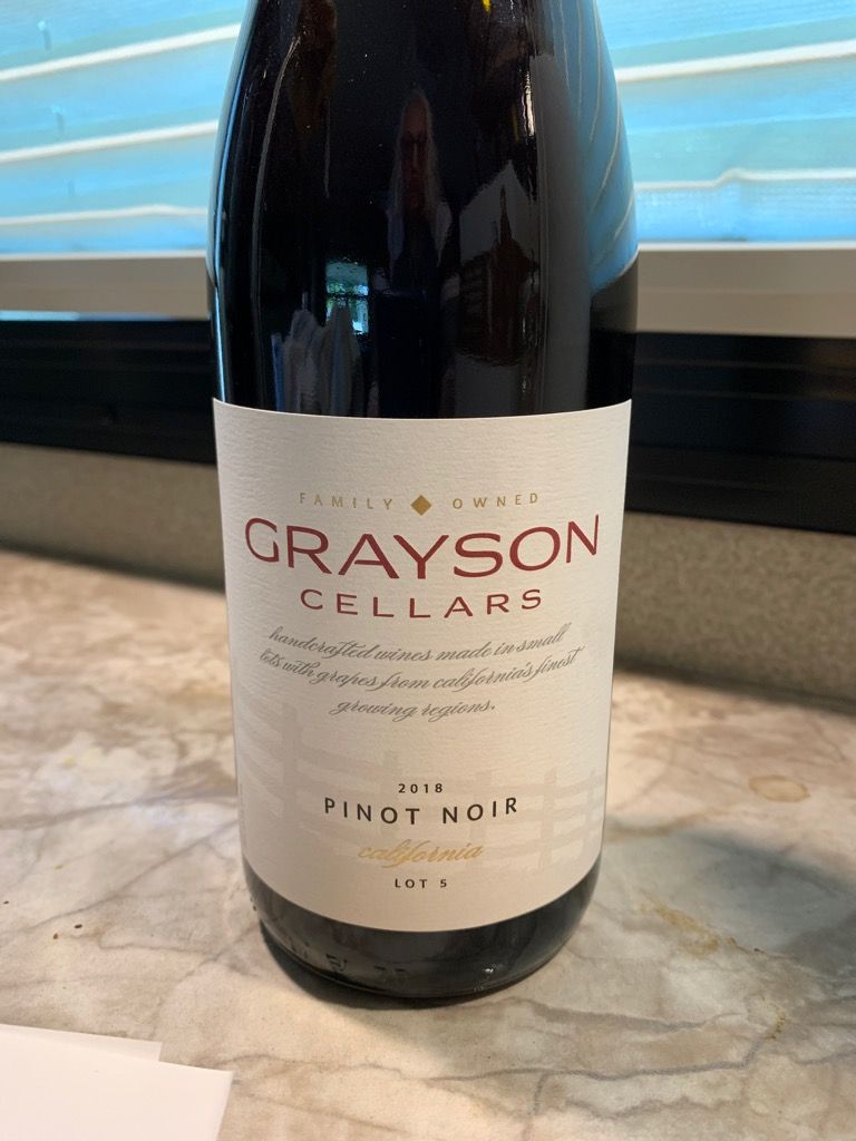2018 Grayson Cellars Pinot Noir Lot 5 California, USA, California ...