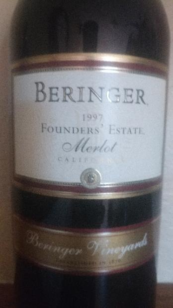 1997 Beringer Vineyards Merlot Founders' Estate, USA, California ...