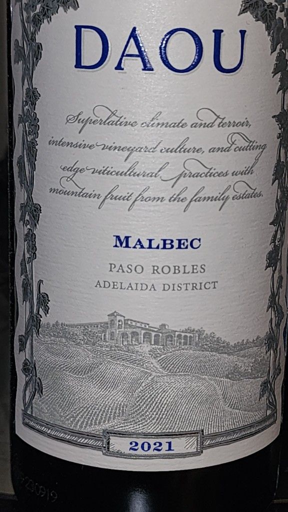 2021 Daou Vineyards Malbec Estate, USA, California, Central Coast, Paso ...