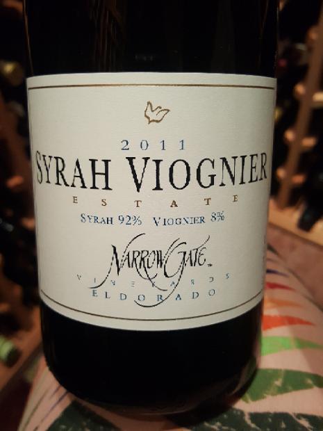 2011 Narrow Gate Vineyards Syrah / Viognier, USA, California, Sierra ...