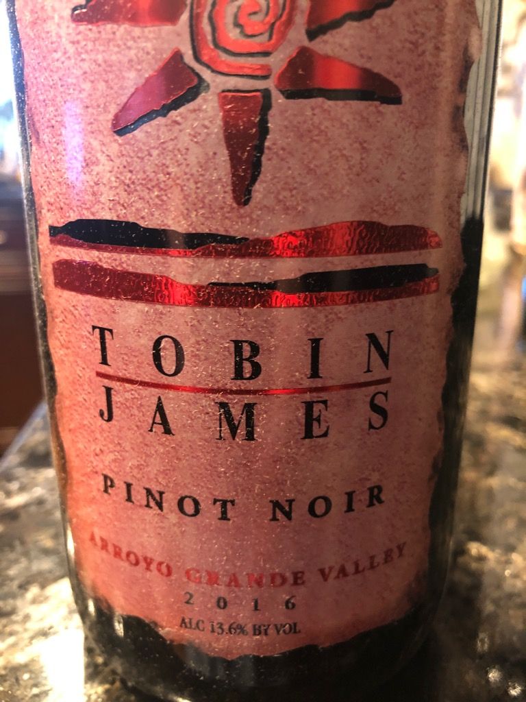 2016 Tobin James Pinot Noir Pinot Envy Arroyo Grande Valley, USA ...