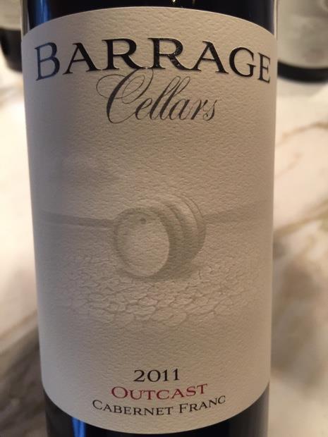 2011 Barrage Cellars Cabernet Franc Outcast, USA, Washington, Columbia ...