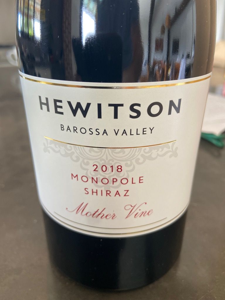 2018 Hewitson Shiraz Mother Vine Monopole, Australia, South Australia, Barossa, Barossa Valley ...