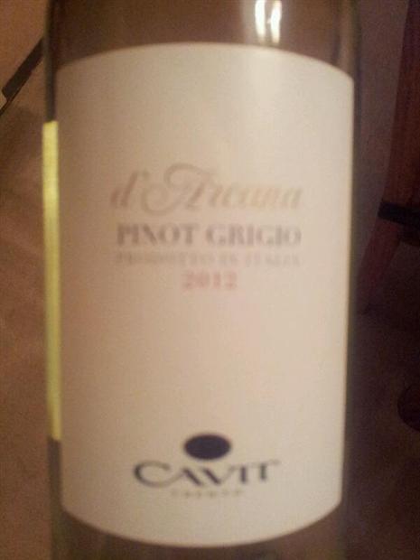 2013 Cavit Pinot Grigio d'Arcana Provincia di Pavia IGT, Italy ...