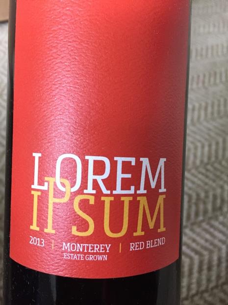 2013 TR Wines Lorem Ipsum, USA, California, Central Coast - CellarTracker