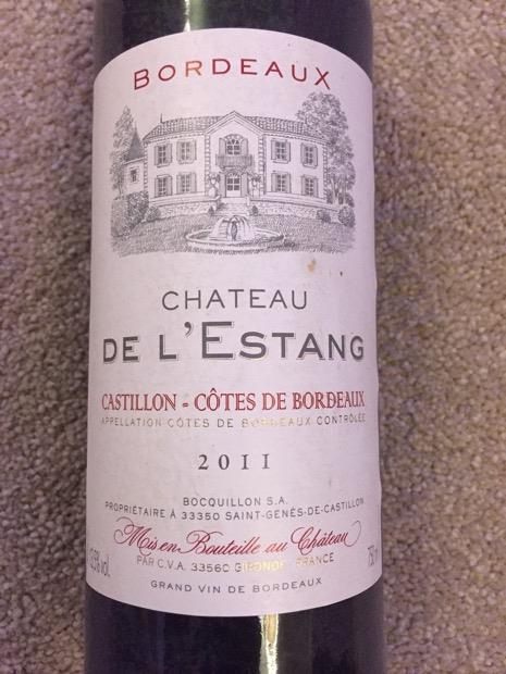 2011 Château de l'Estang, France, Bordeaux, Libournais, Castillon Côtes ...